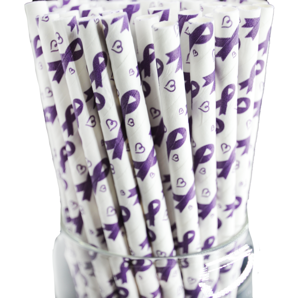 Purple Ribbon Paper Straw - Roc Paper Straws