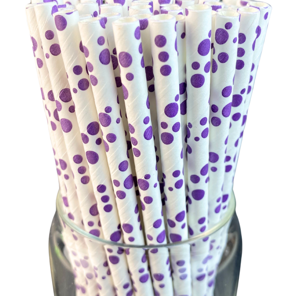 Polka Dots - Purple - Roc Paper Straws